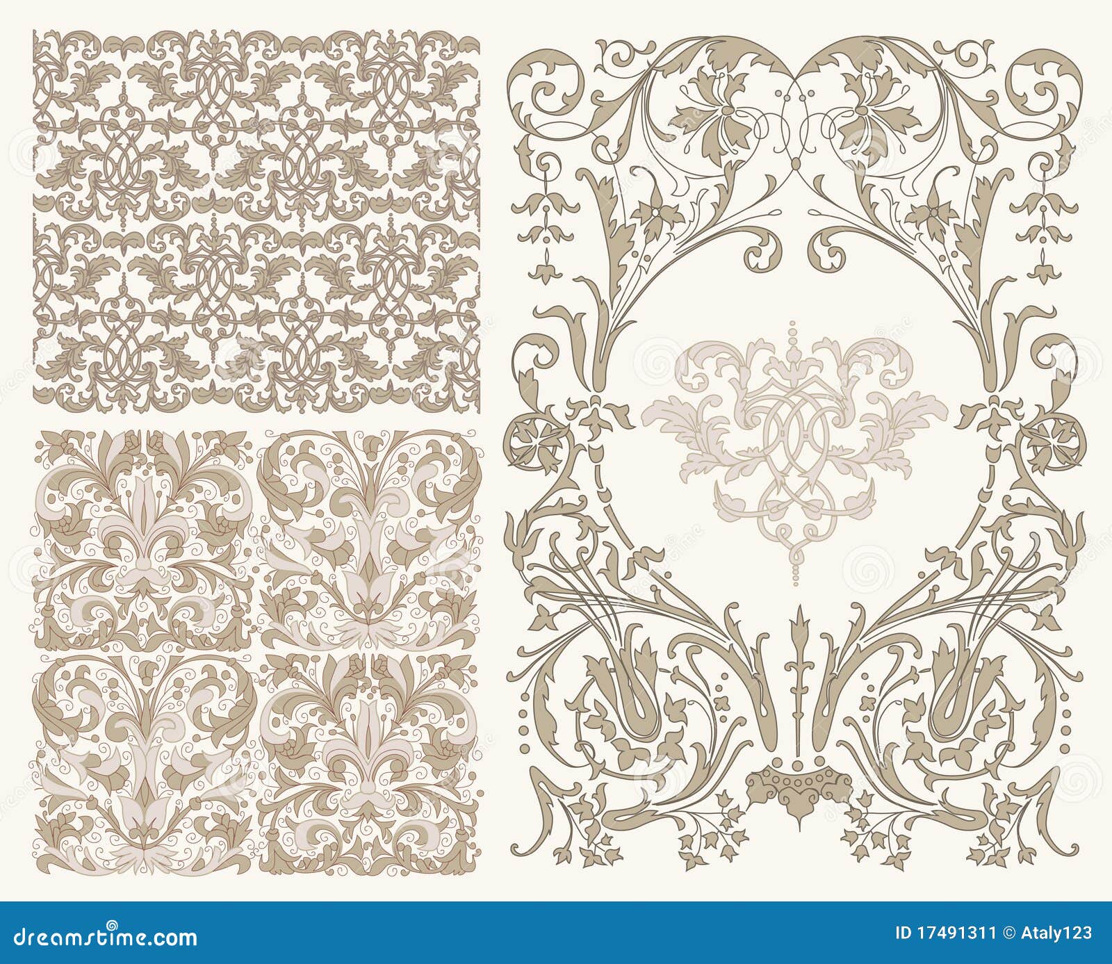 Classic patterns stock vector. Illustration of background - 17491311