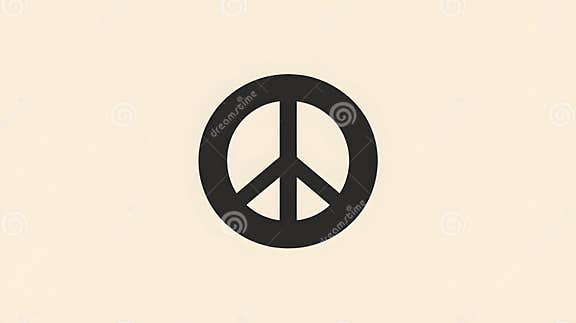 Classic Peace Symbol in Bold Black Design Stock Illustration ...