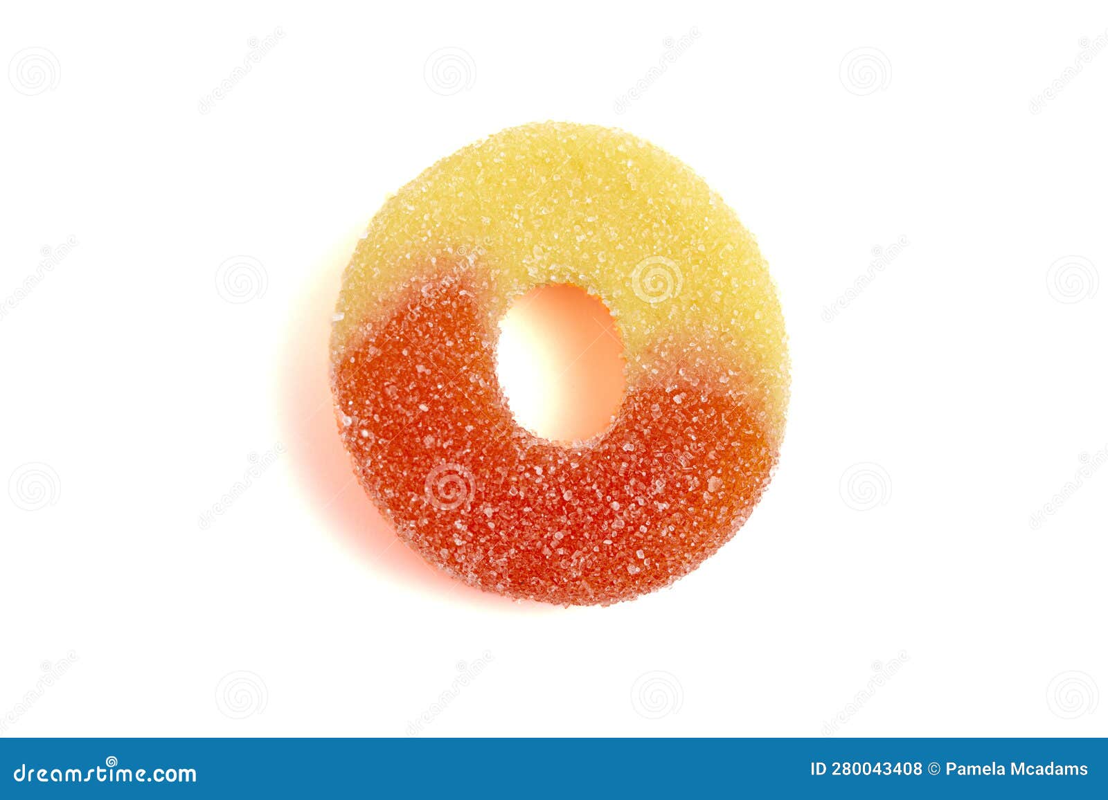 Classic Peach Ring Candies on a White Background Stock Photo - Image of ...