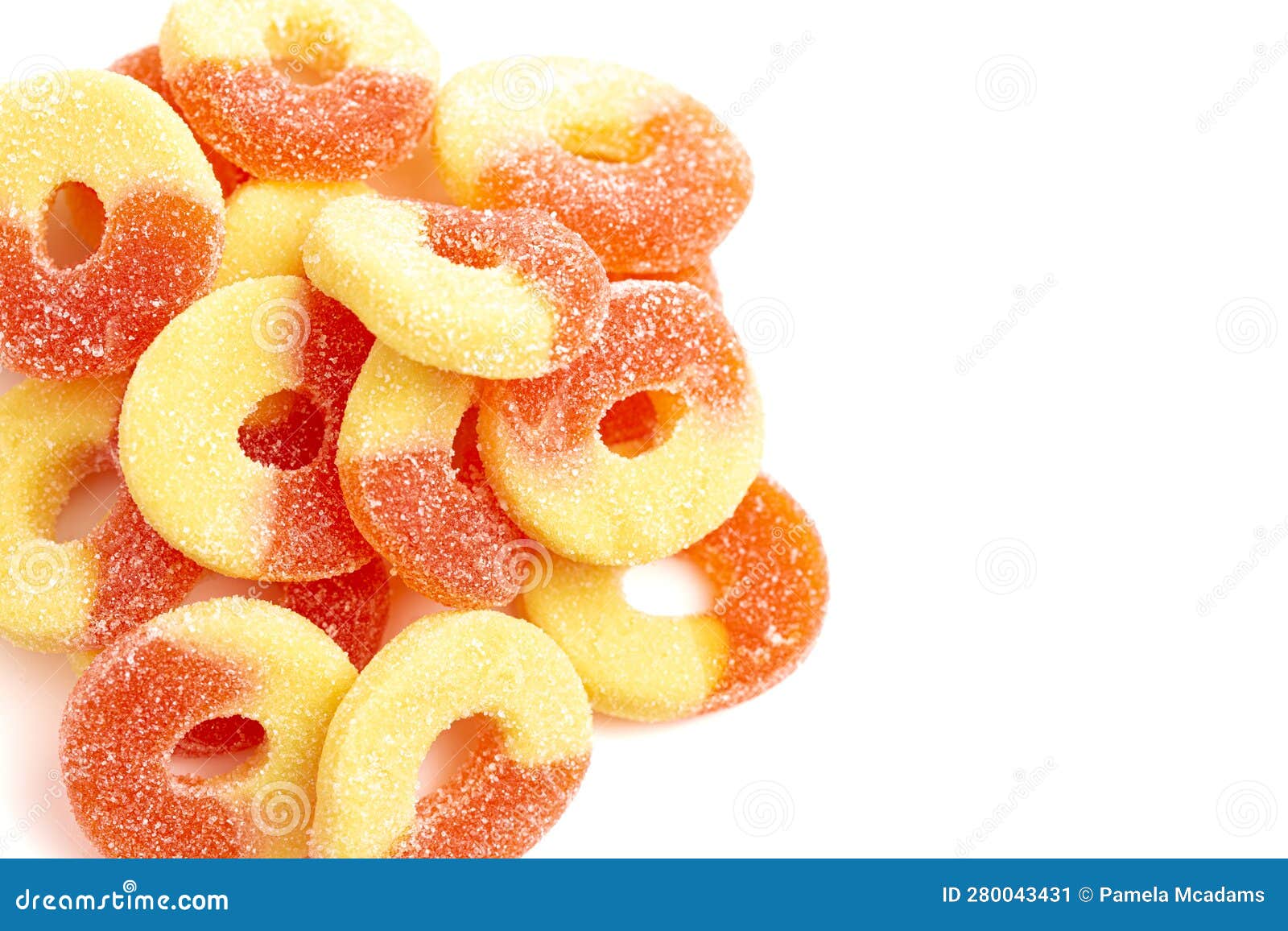 Classic Peach Ring Candies on a White Background Stock Image - Image of ...