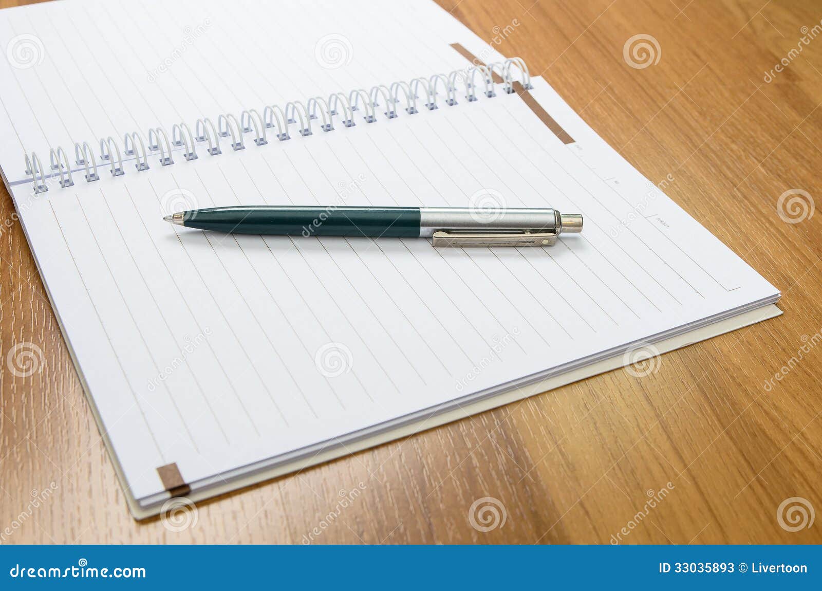 Classic Pen and Notebook on Wooden Desk Stock Image - Image of desk ...