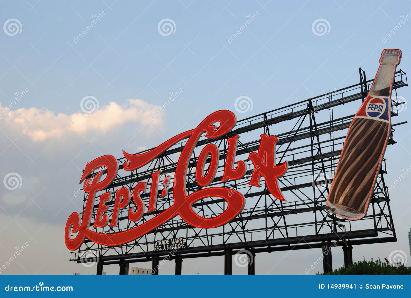 Classic Pepsi Cola Sign editorial photo. Image of clouds - 14939941