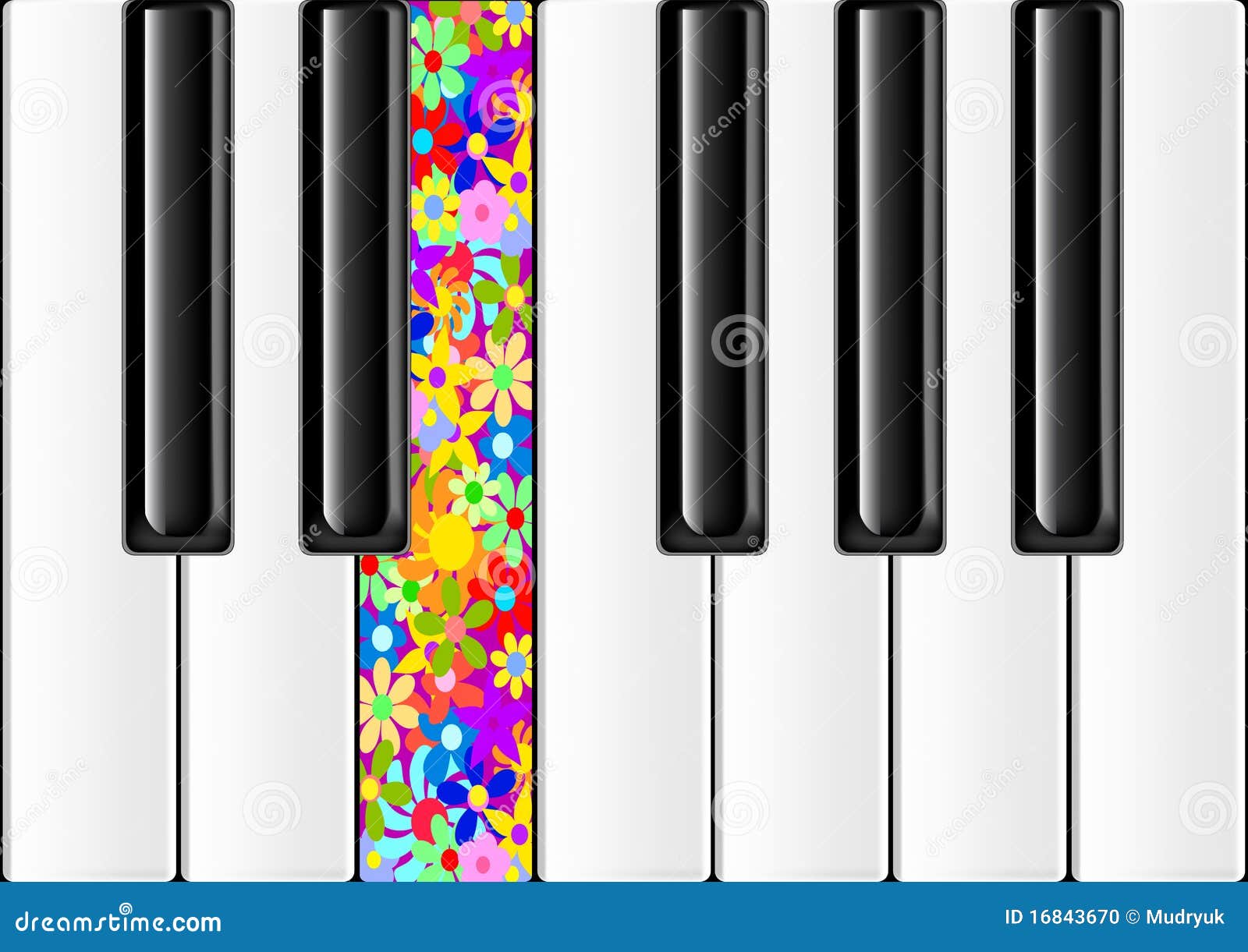 Classic Piano with Colorful Key Stock Vector - Illustration of melody ...