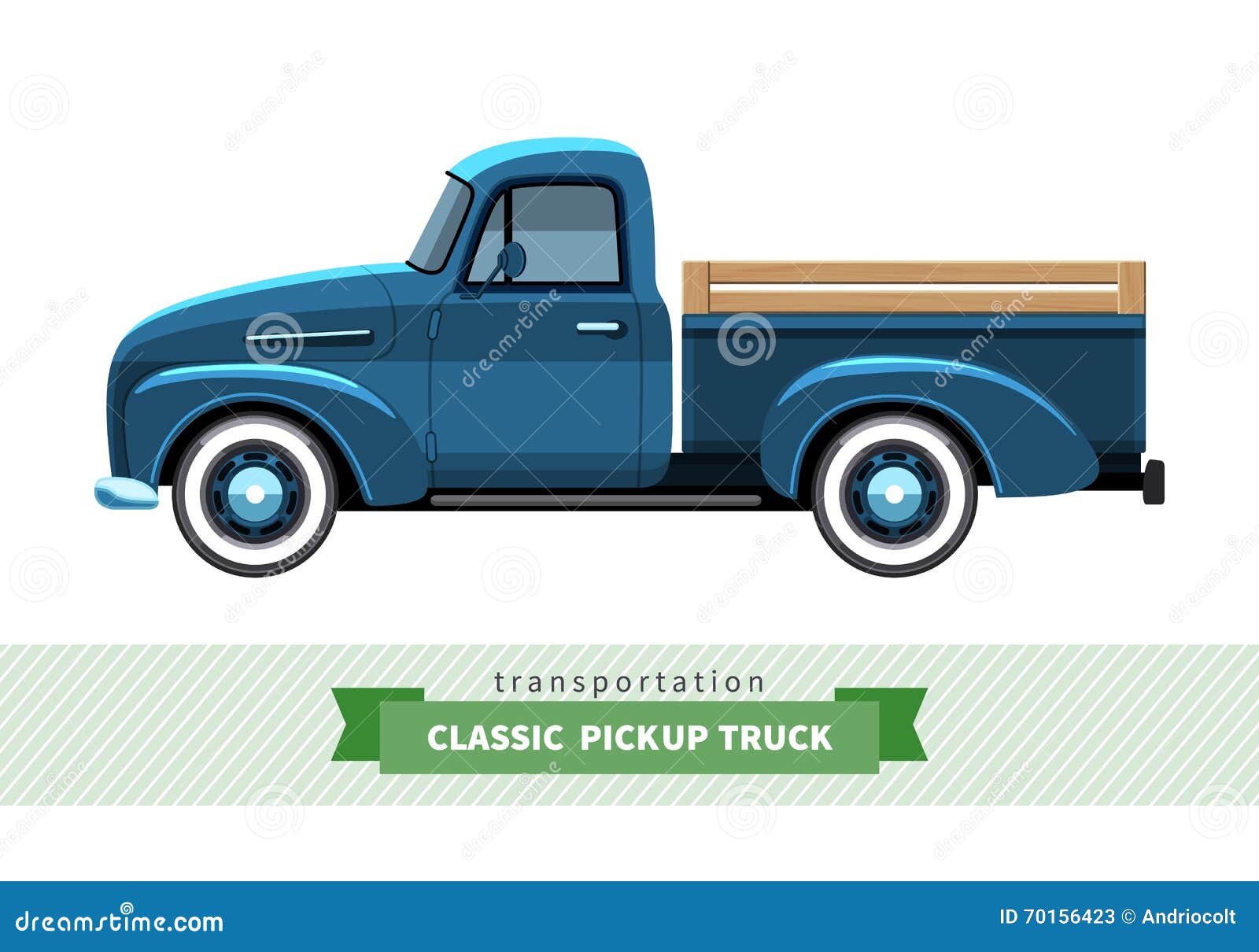 Classic Red Pickup Truck Vector Mockup | CartoonDealer.com #131824680