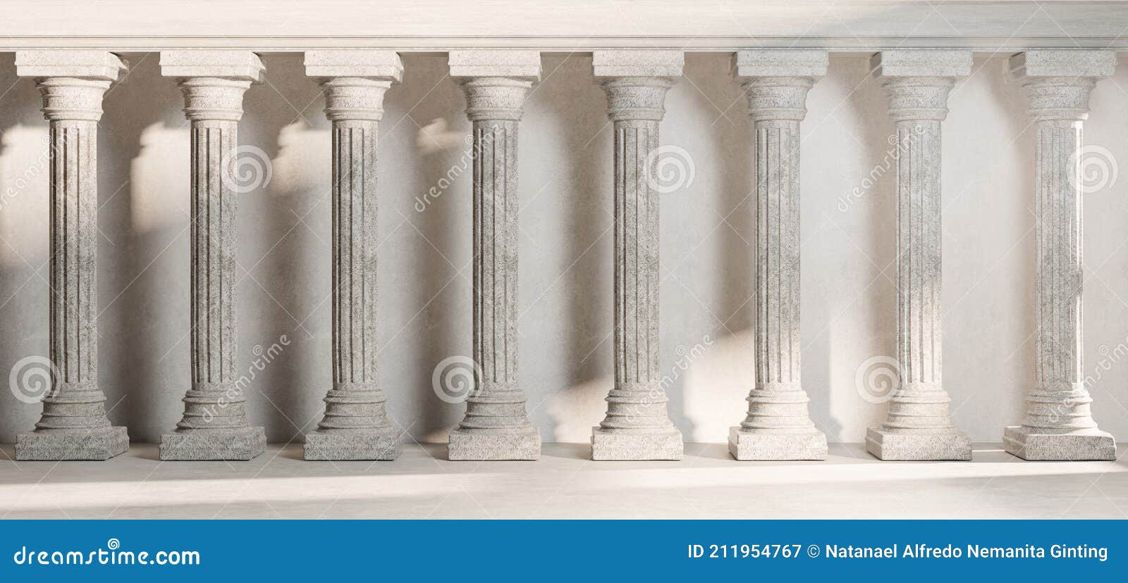 Classic Pillar Column Colonade Classical Architecture Banner Realistic ...