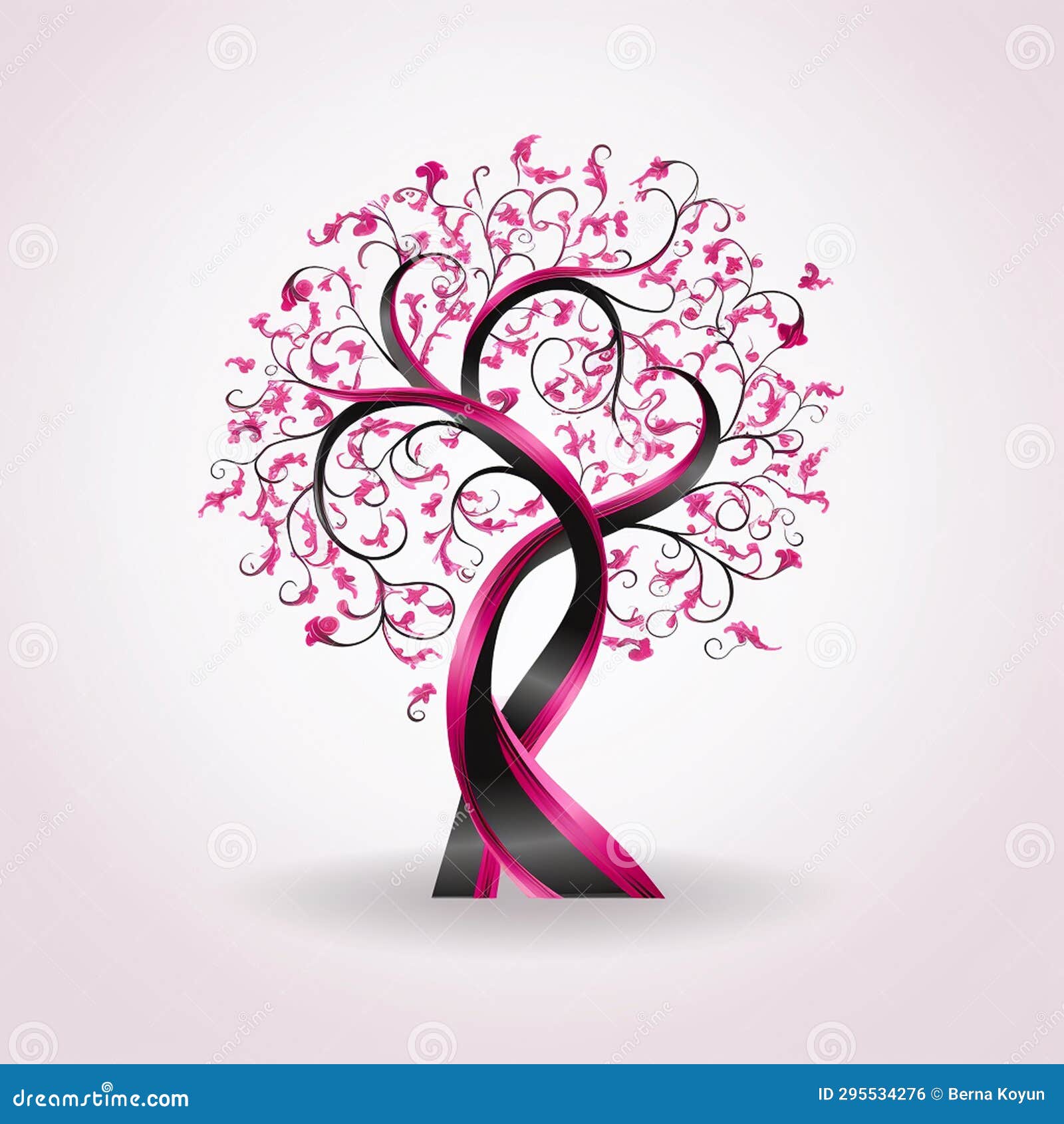 Classic Pink Ribbon for Birthday Cards Stock Illustration ...