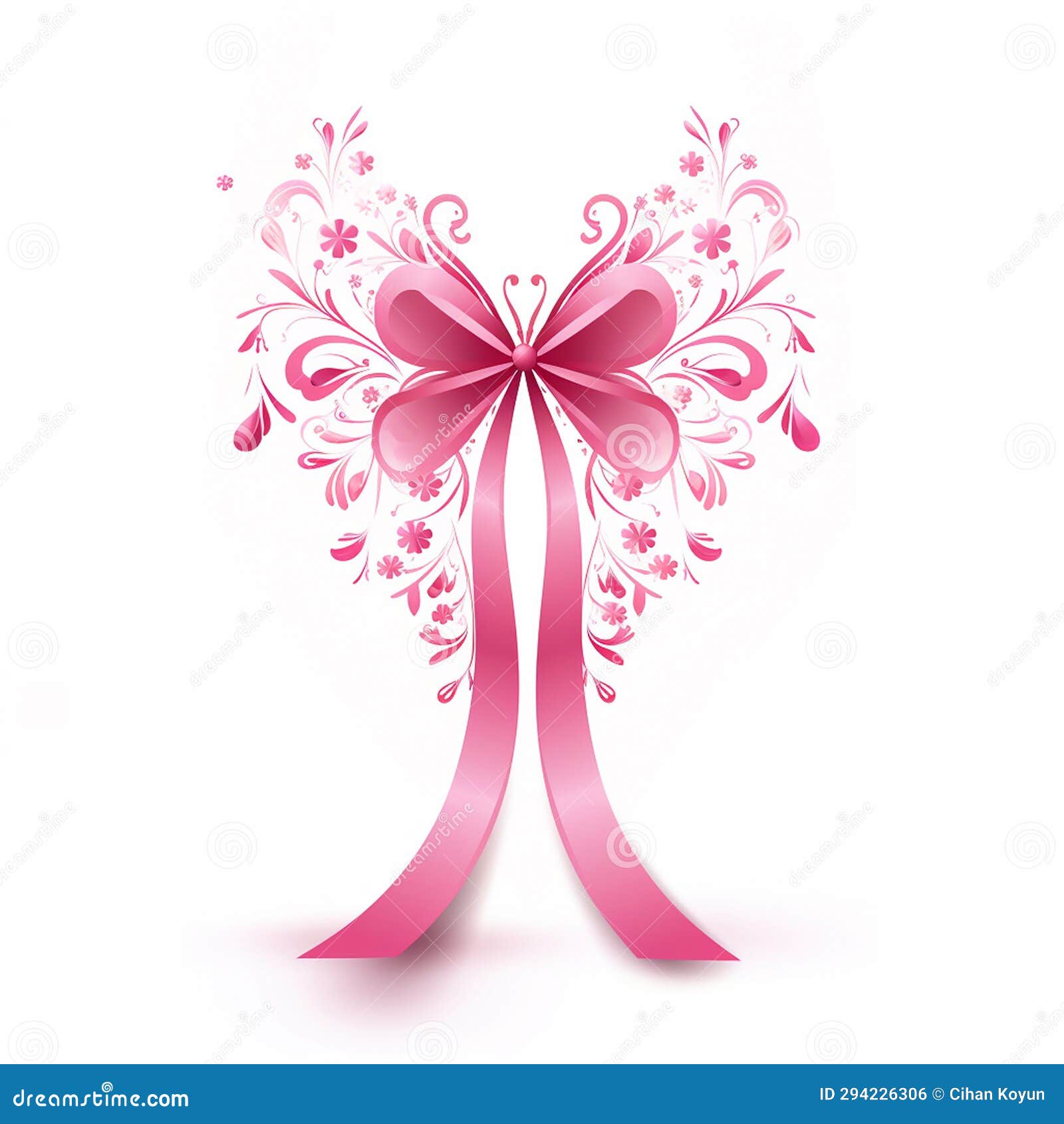 Classic Pink Ribbon for Love and Support Stock Illustration ...