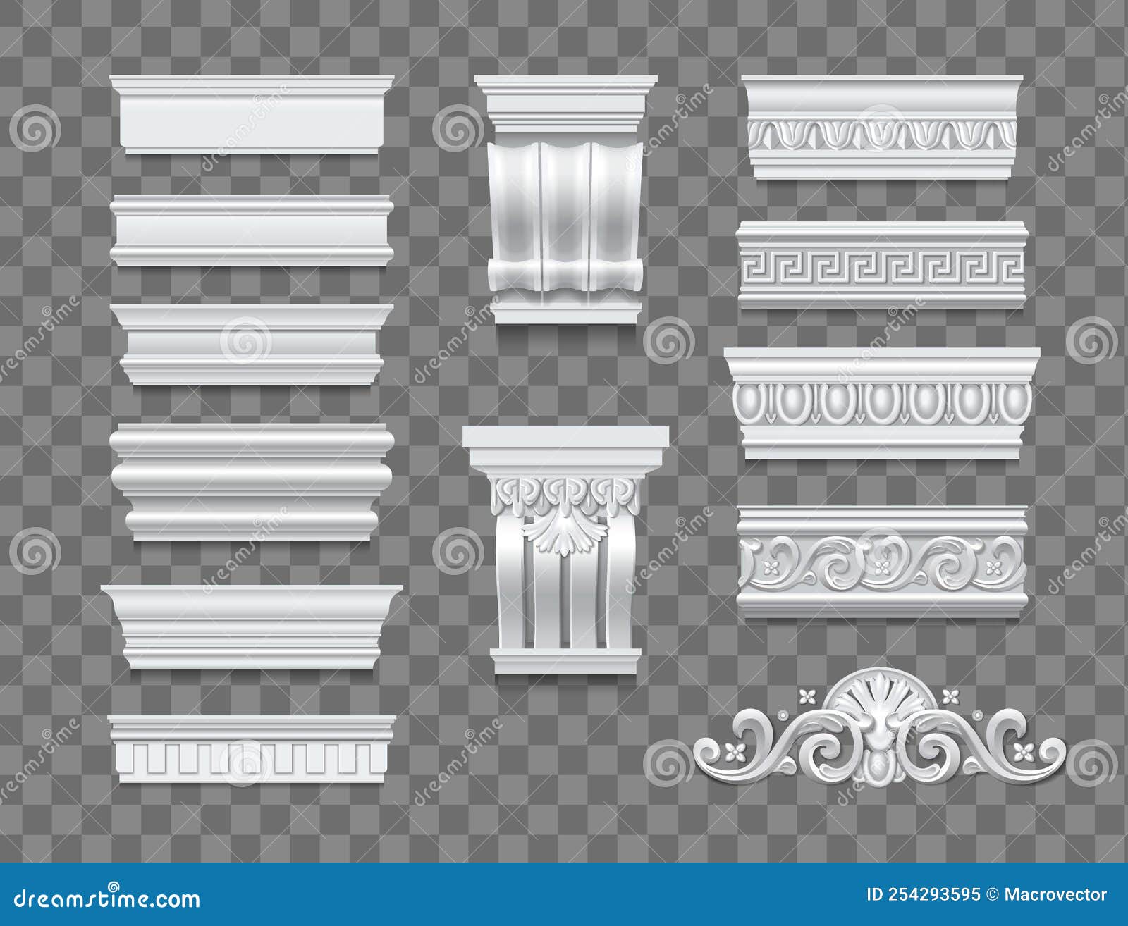 Classic Plaster Casting Transparent Set Stock Vector - Illustration of ...