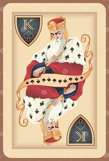 Classic Playing Card King Spades. Vector Illustrations Stock Vector ...