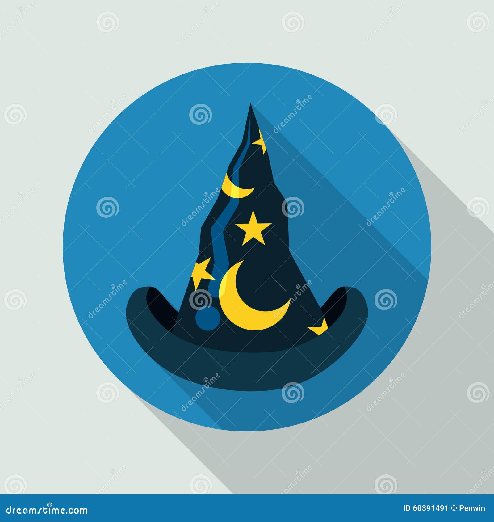 Classic Pointy Wizard Flat Hat, Vector Illustration Stock Vector ...