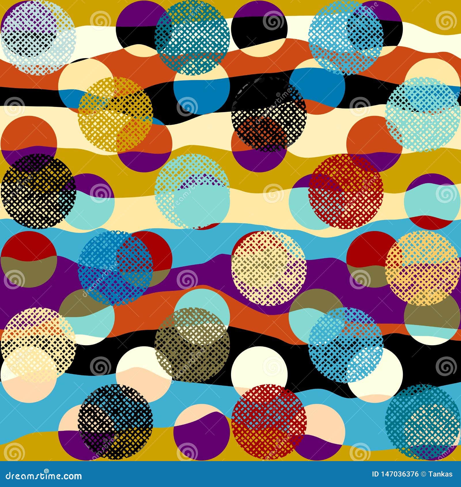 Classic Polka Dot Pattern in a Patchwork Collage Style. Stock Vector ...
