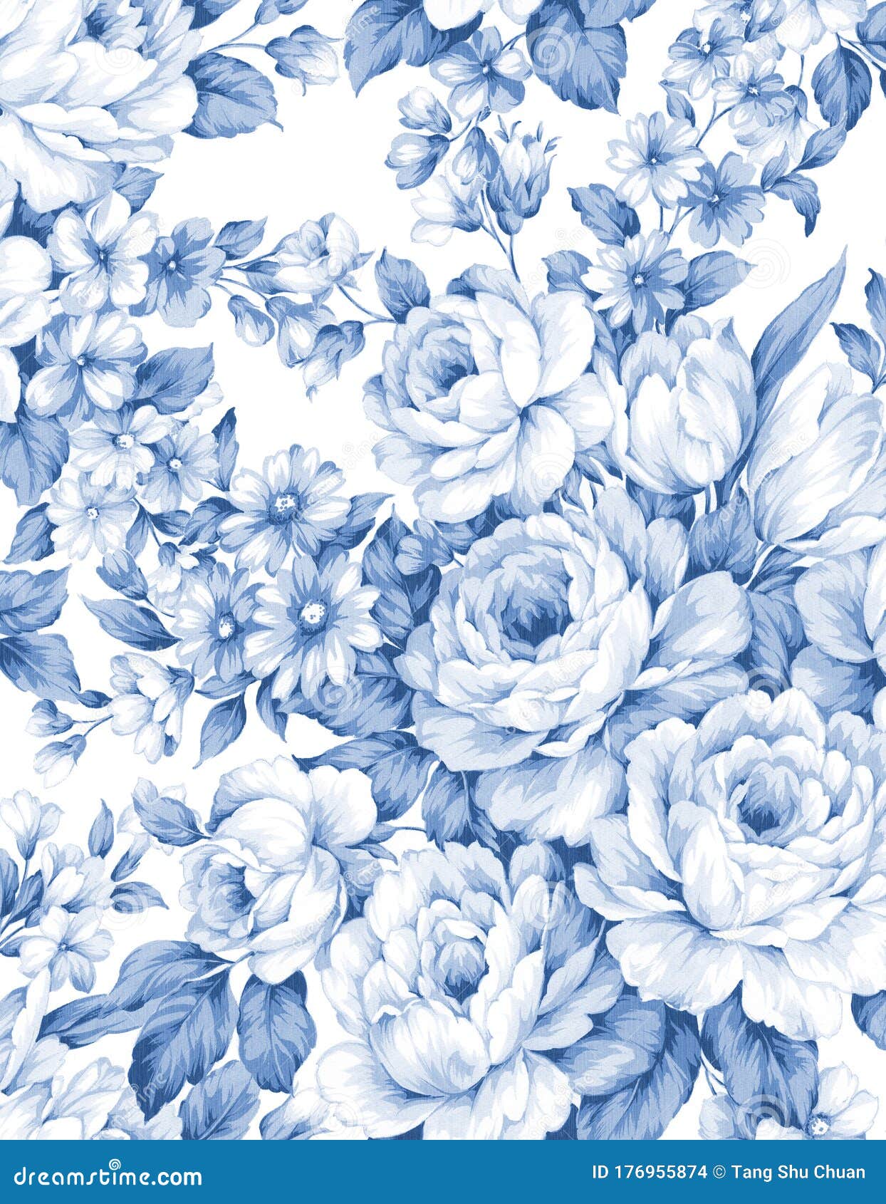 Classic Popular Flower Seamless Pattern Background Stock Illustration ...