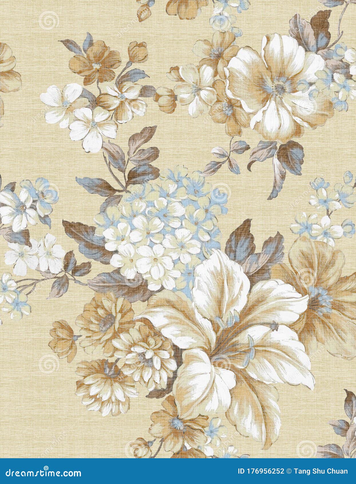Classic Popular Flower Seamless Pattern Background Stock Illustration ...