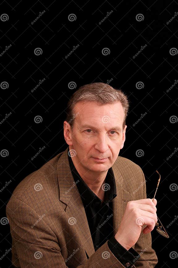 Classic Portrait of Older Professor Stock Image - Image of suit, older ...