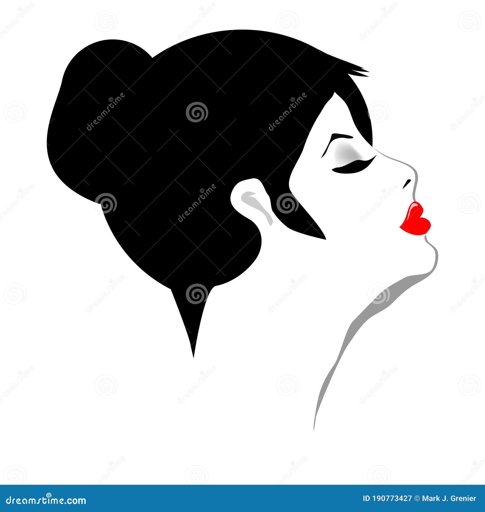 Classic Profile of a Lovely Girl Stock Vector - Illustration of glamour ...