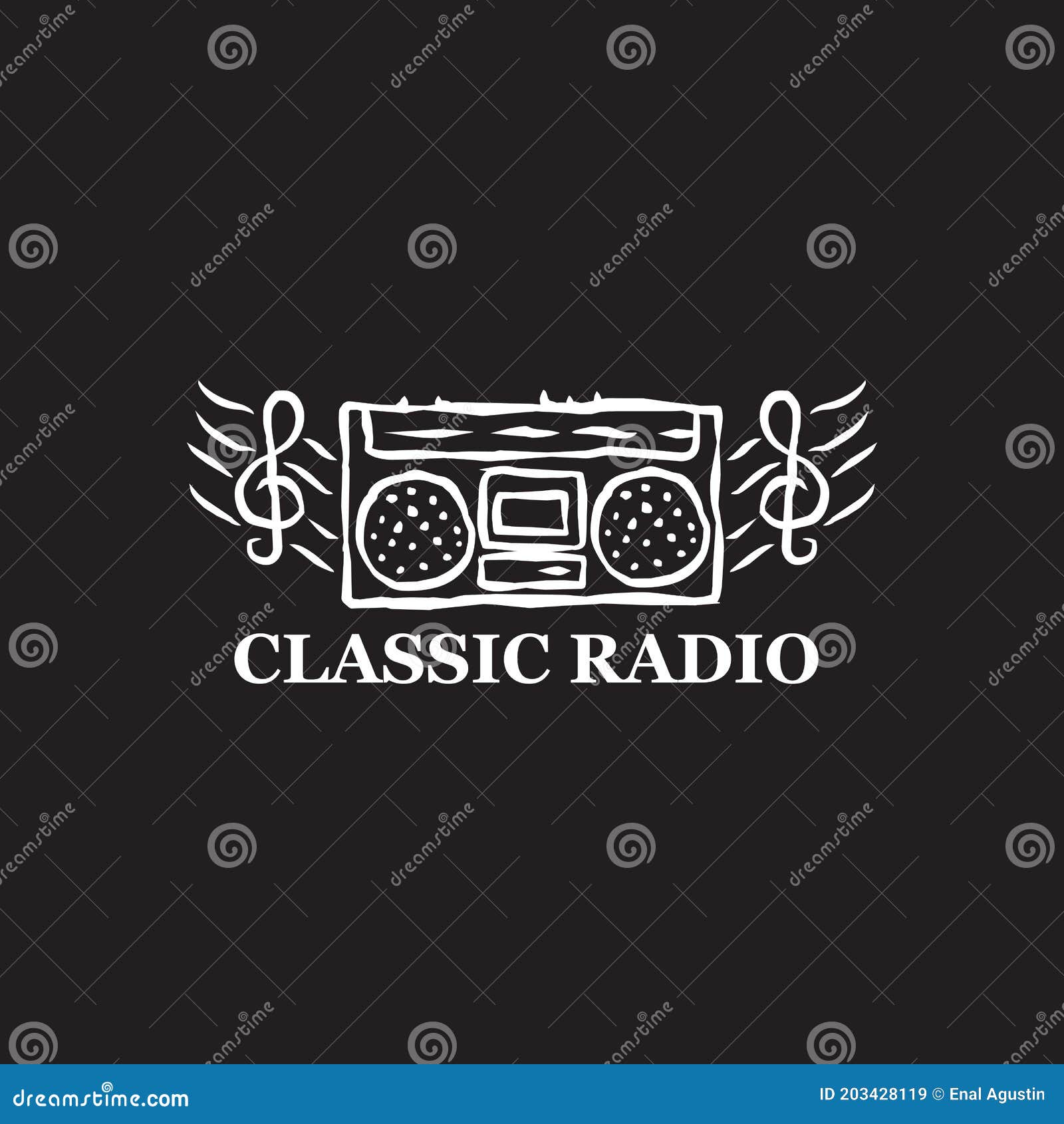 Classic Radio Logo Design Template Stock Vector - Illustration of ...
