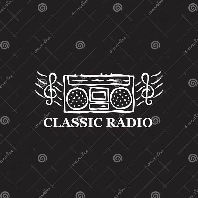 Classic Radio Logo Design Template Stock Vector - Illustration of ...