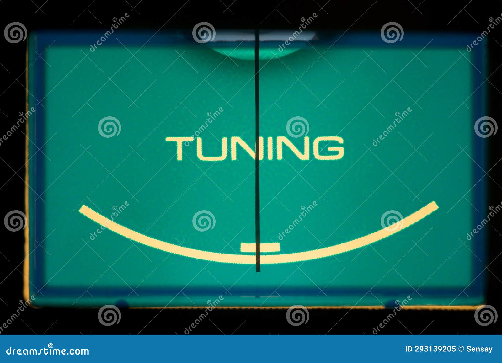 Classic Radio Tuner Panel Close-up. Black Background Stock Image ...