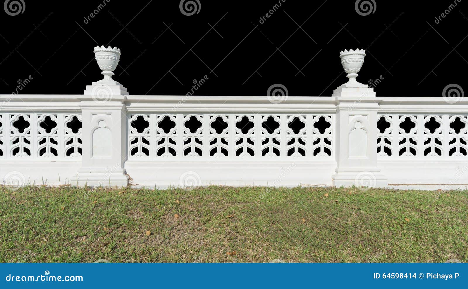 Classic Railing with Floor Isolated Stock Photo - Image of roof, pillar ...