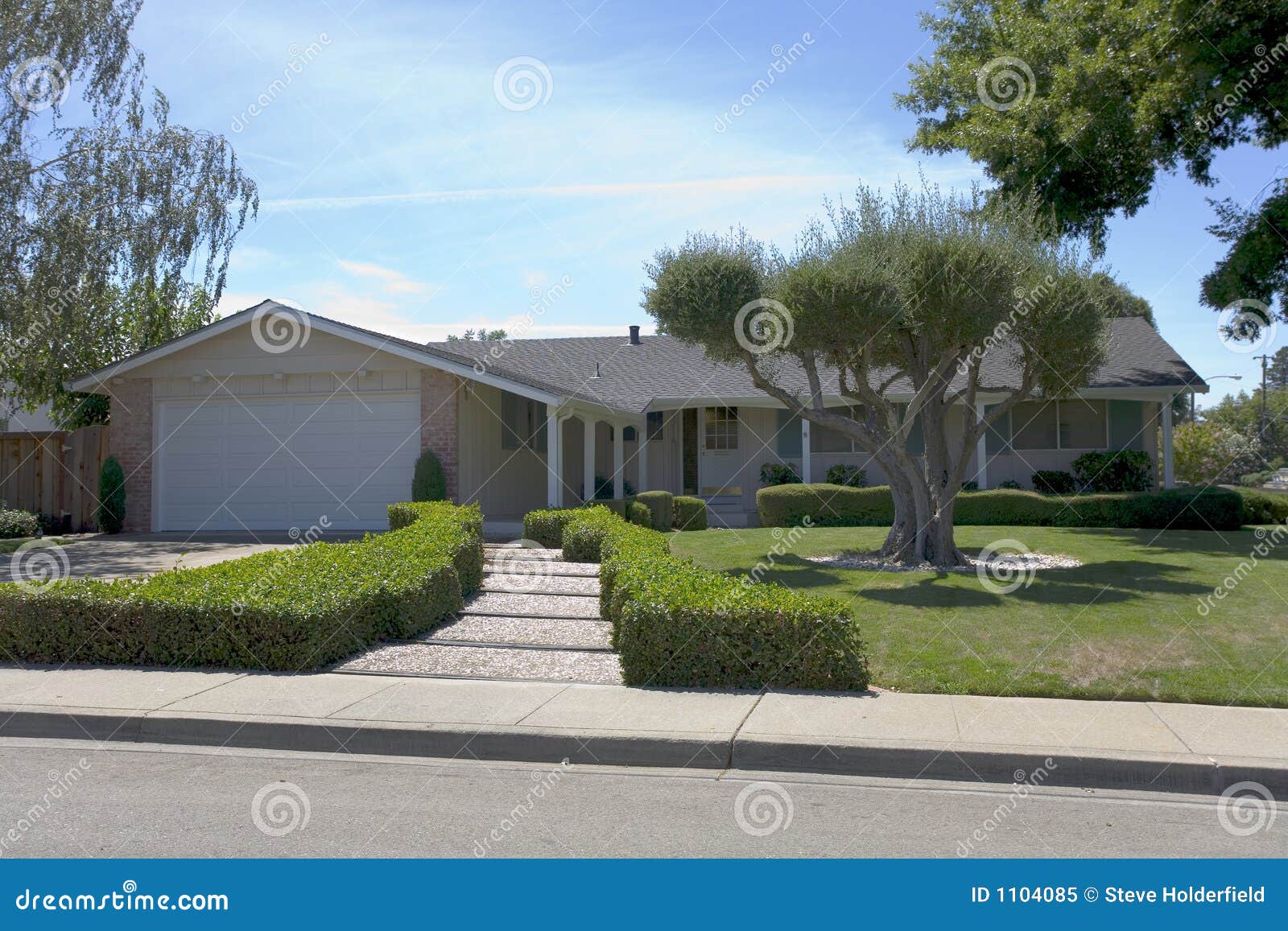 Classic Ranch Home stock image. Image of estate, hard - 1104085