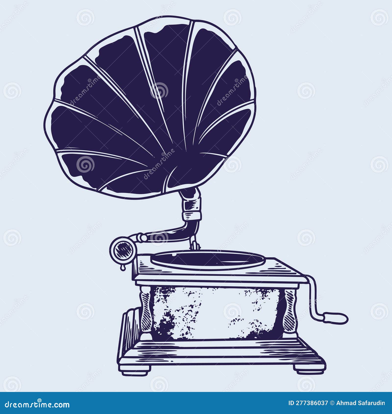 Classic Record Player - Bronze Phonograph from the Old Days - Hand ...