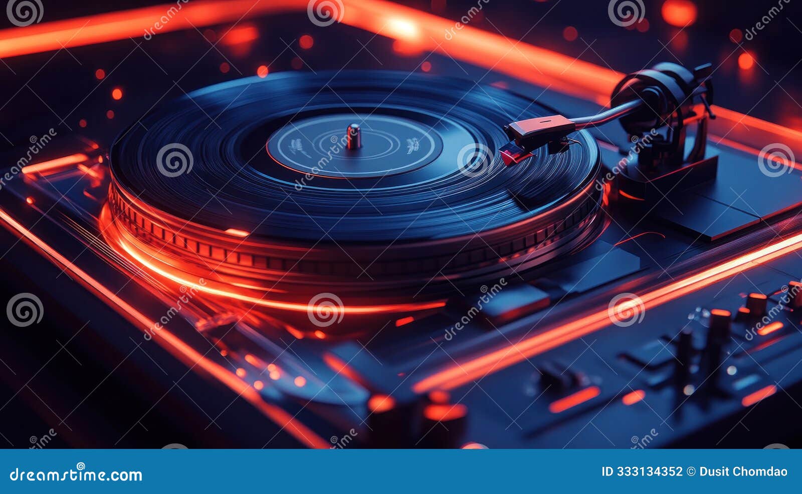 A Classic Record Player Illustrated with Sleek, Modern Details and ...