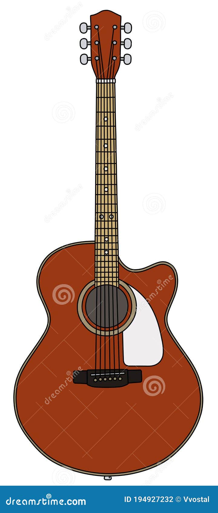 The Classic Red Accoustic Guitar Stock Vector - Illustration of music ...