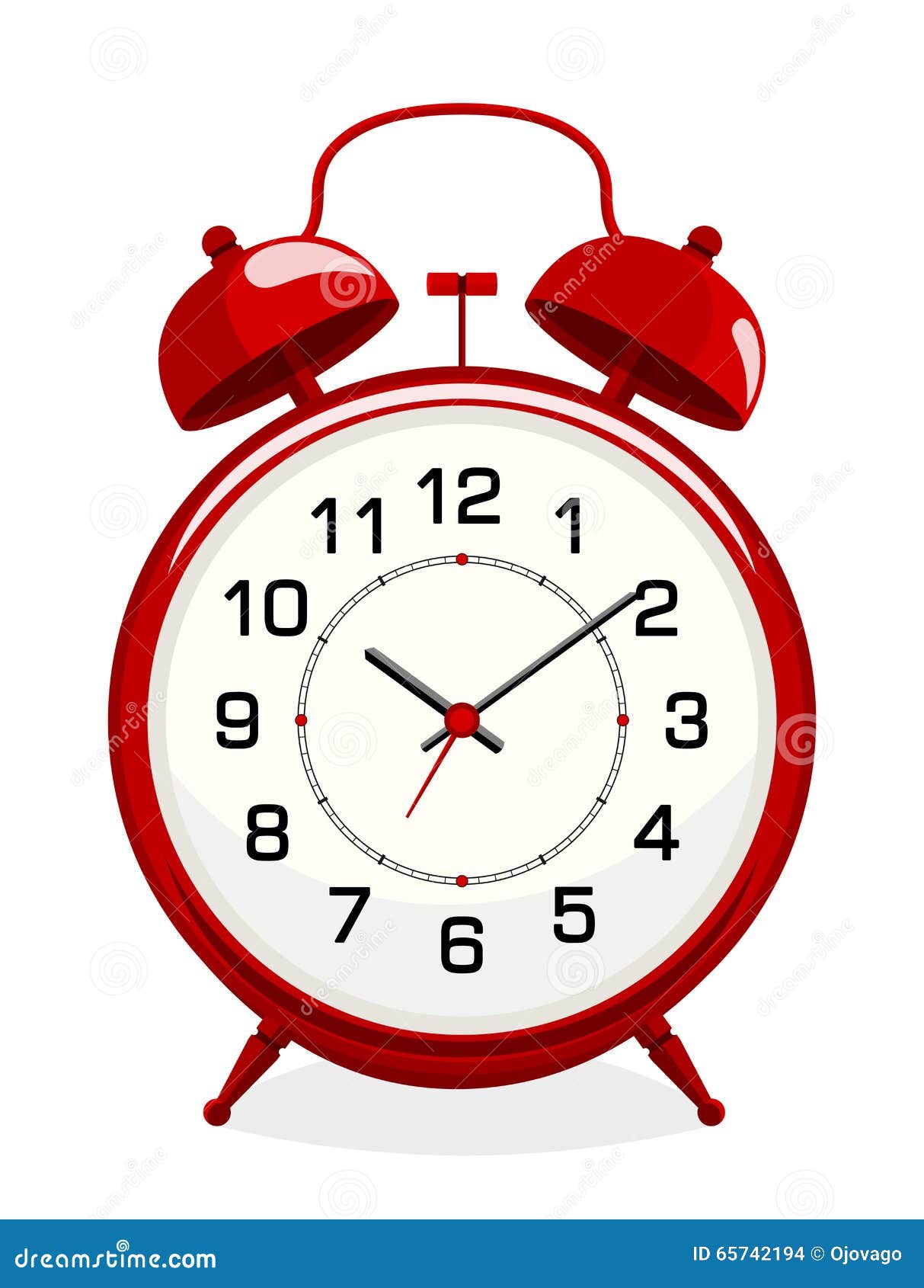 Classic red alarm clock stock vector. Illustration of travel - 65742194