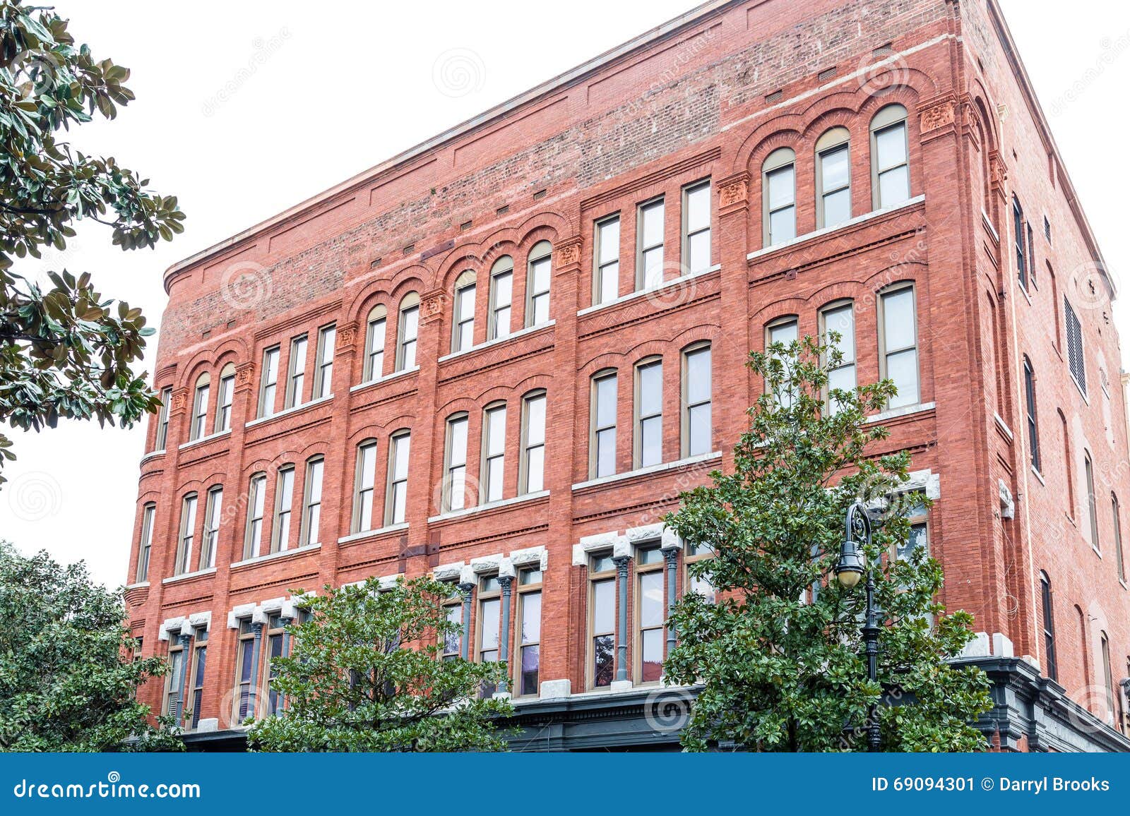 Classic Red Brick Building in Savannah Stock Image - Image of savannah ...