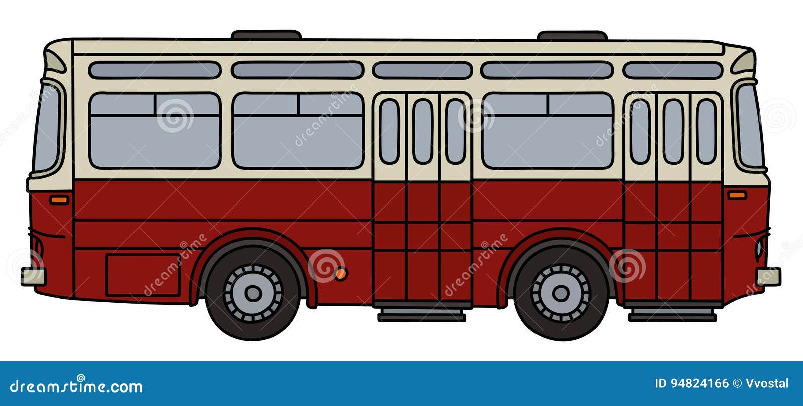 Classic red bus stock vector. Illustration of road, street - 94824166