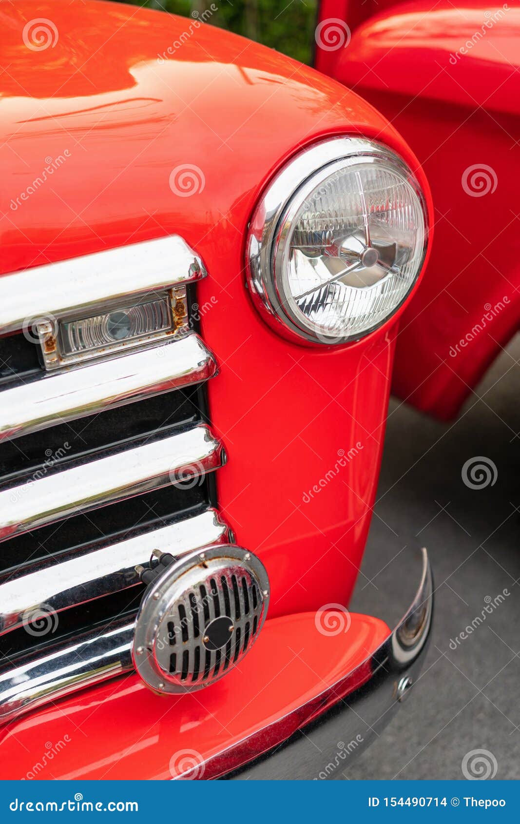Classic red car headlights stock photo. Image of bumper - 154490714
