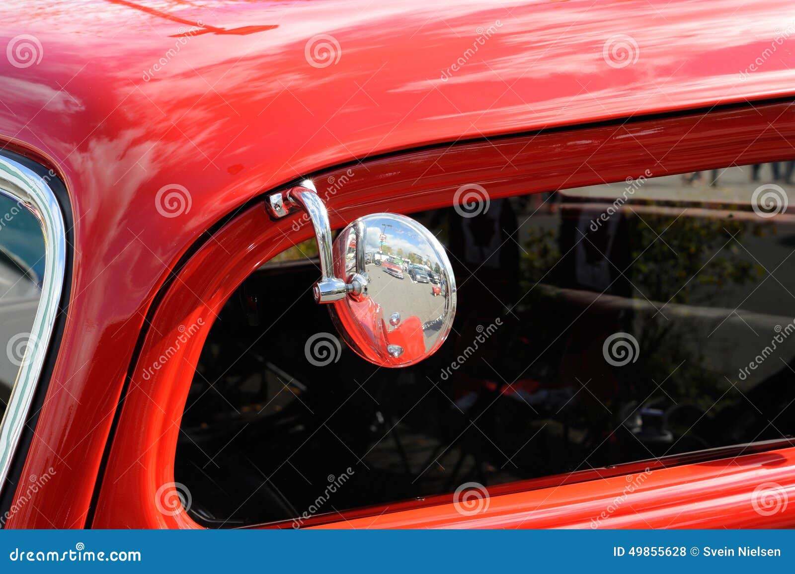 Classic red car mirror stock photo. Image of classic - 49855628