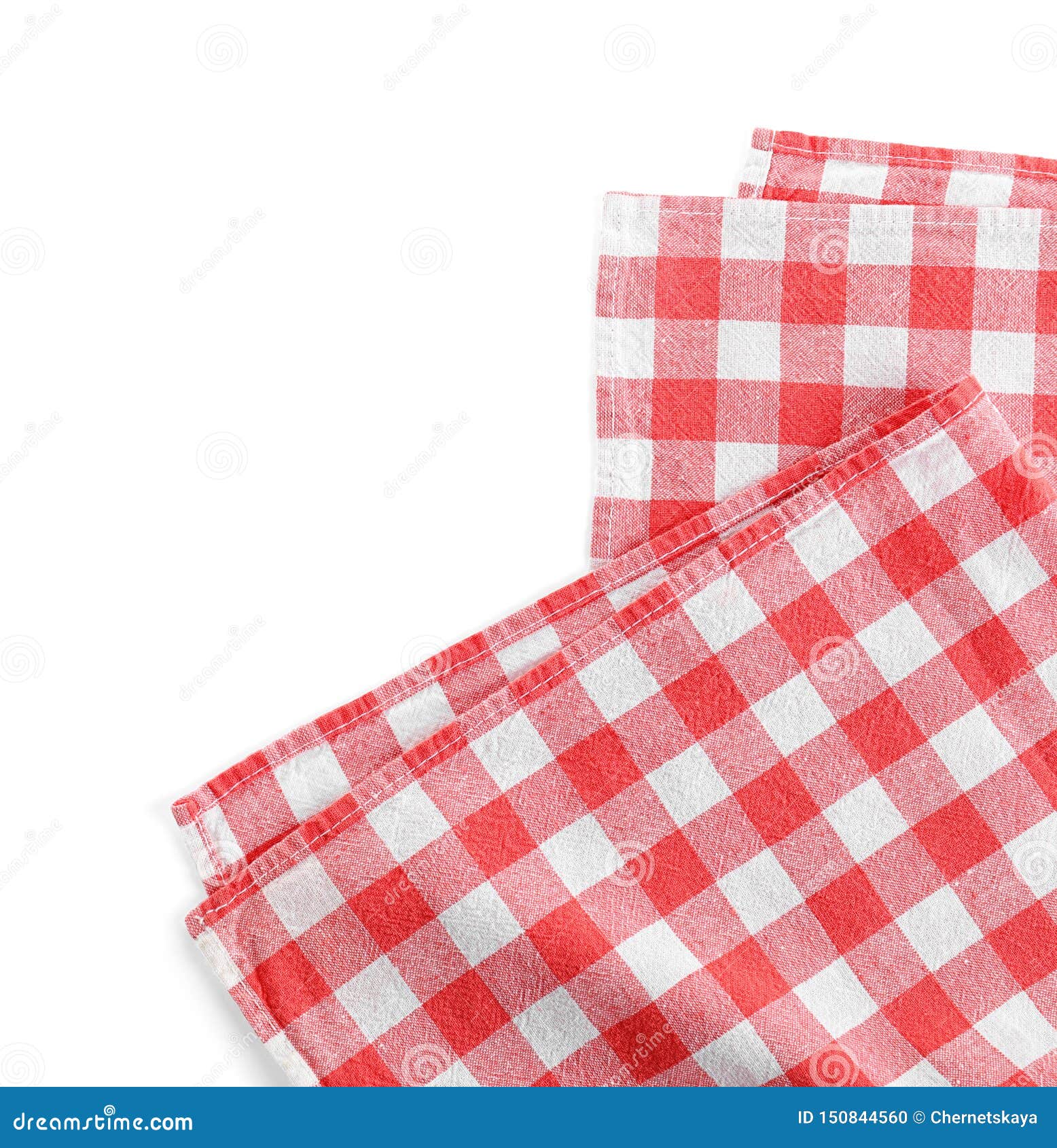 Classic Red Checkered Blanket Isolated on White Stock Photo - Image of ...