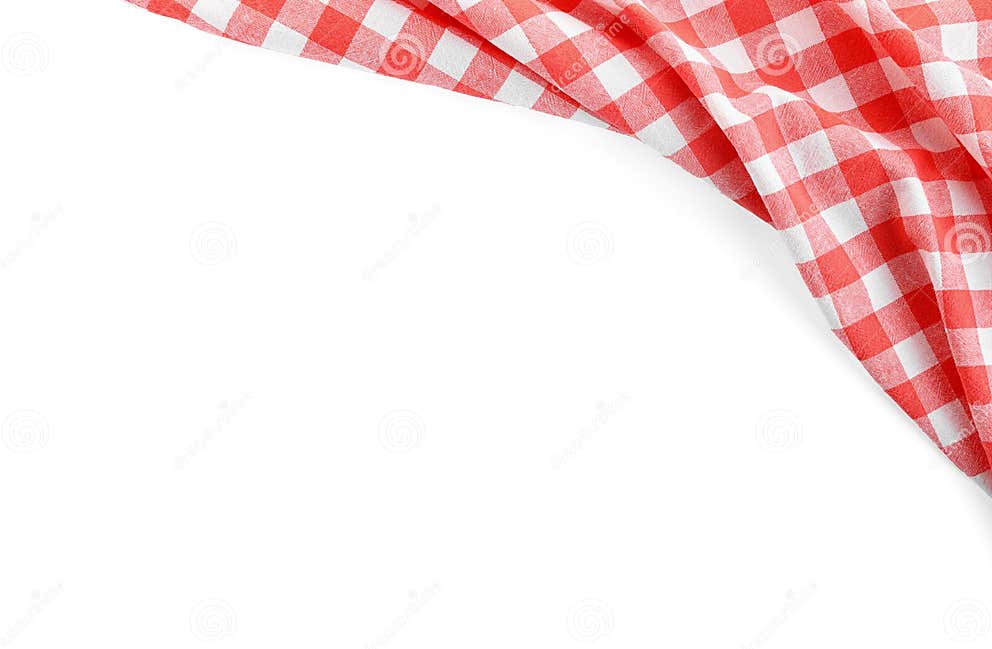 Classic Red Checkered Blanket Isolated on White Stock Photo - Image of ...