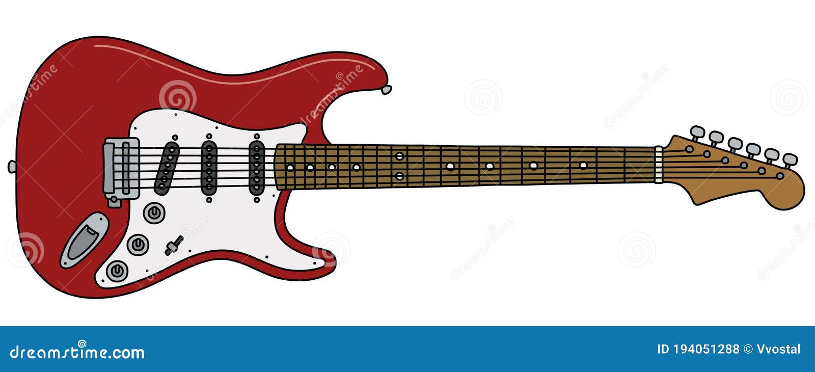 The Classic Red Electric Guitar Stock Vector - Illustration of ...