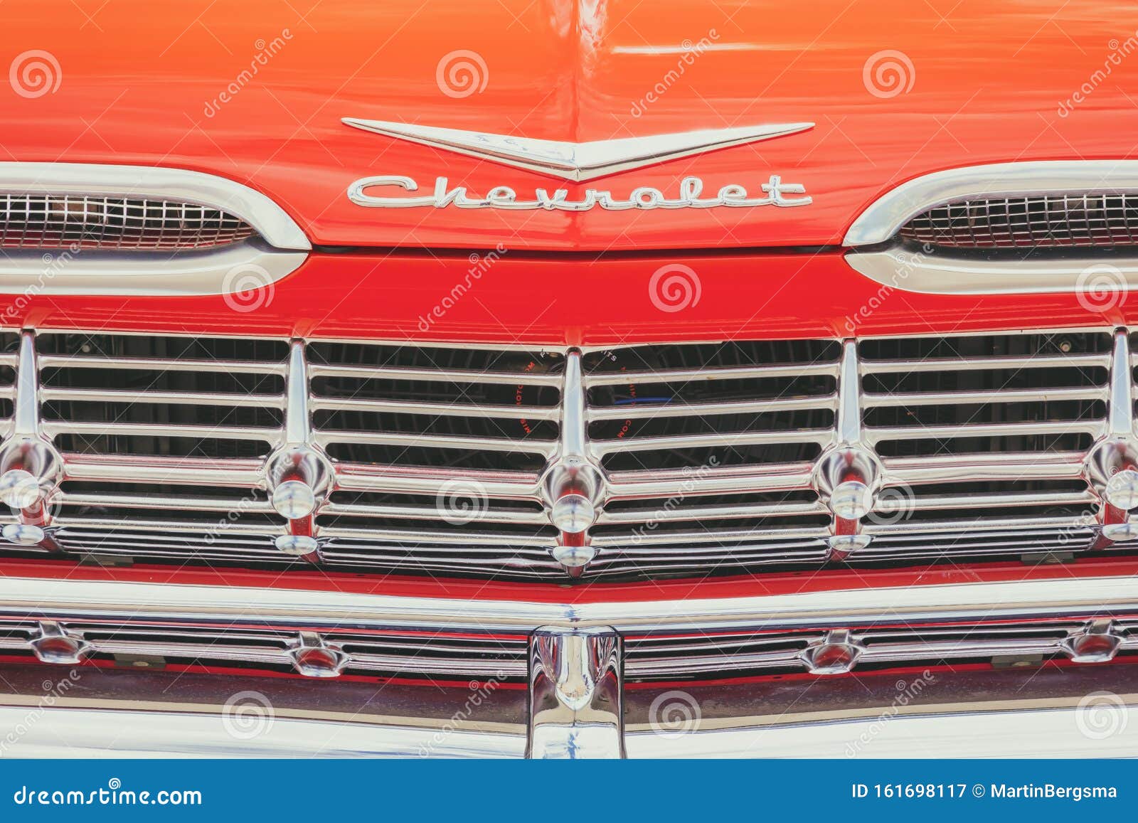Classic Red Front of an Old Chevrolet Car Editorial Photography - Image ...