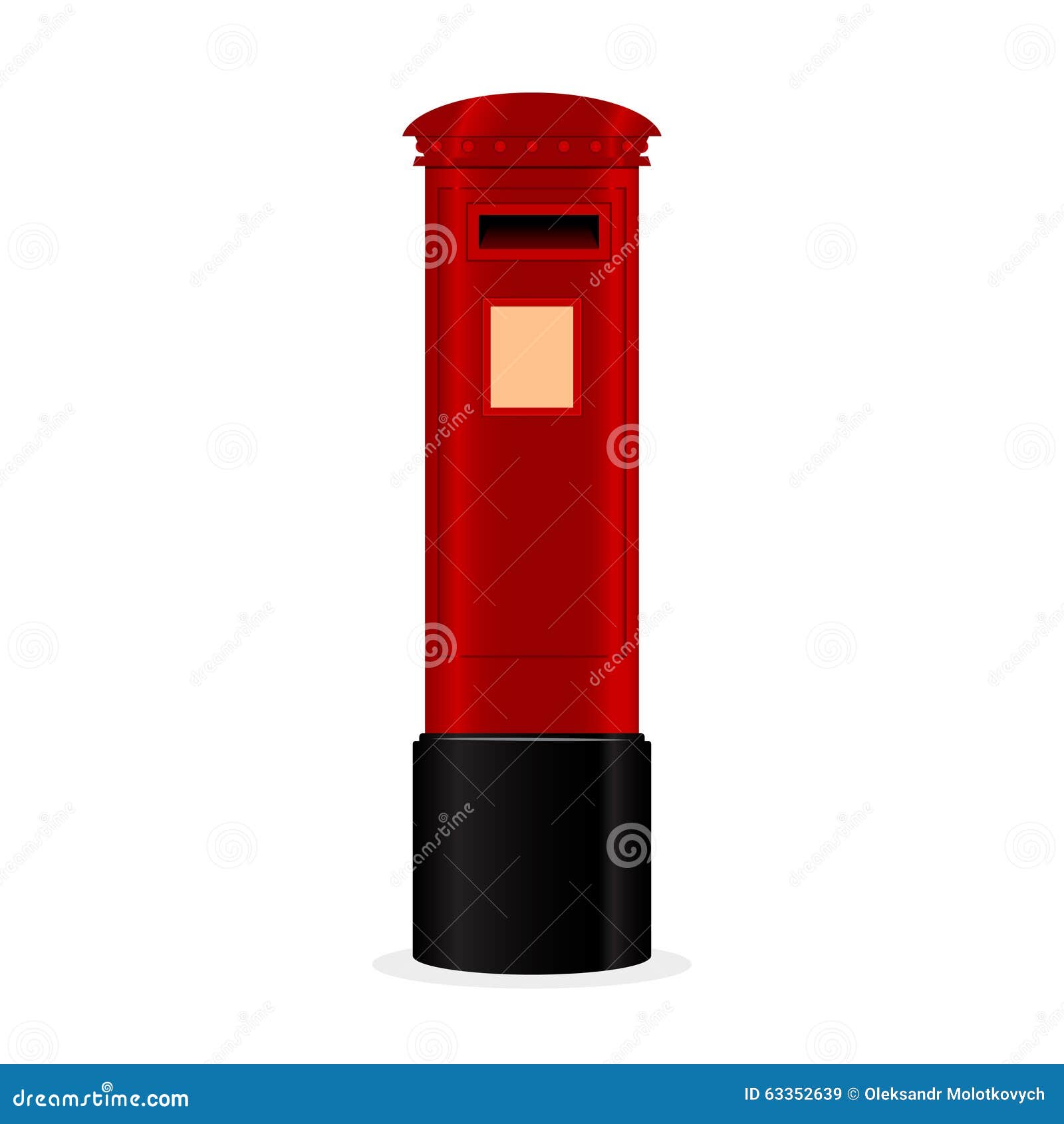 Classic red mailbox stock vector. Illustration of communication - 63352639