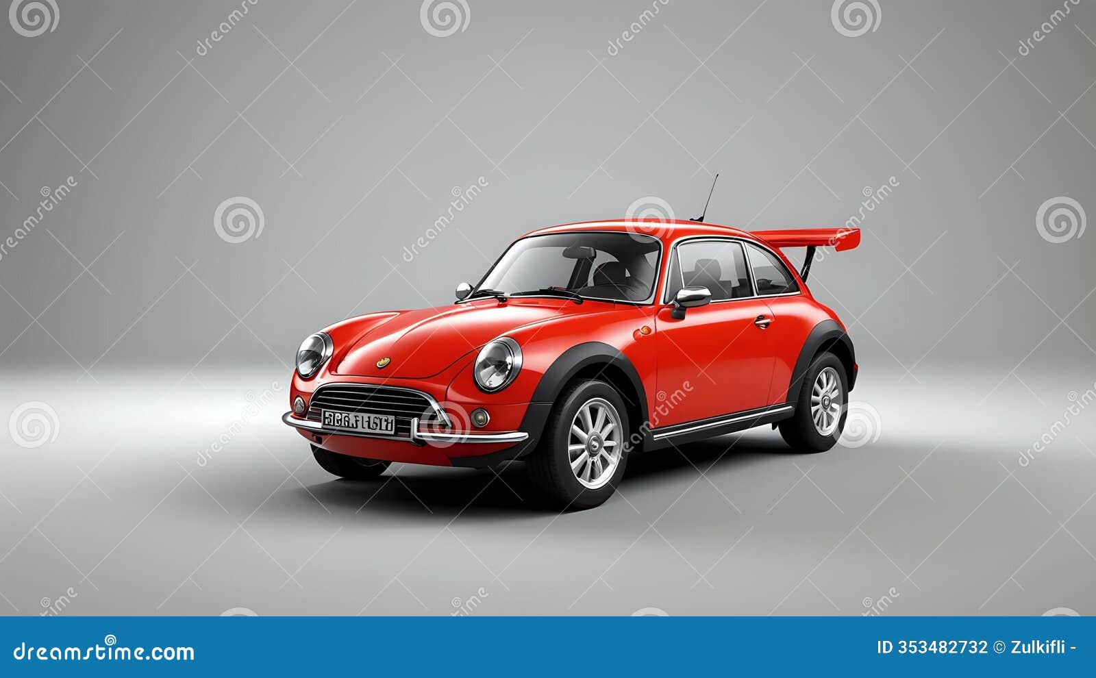 A Classic Red Mini Cooper with a Spoiler Stock Illustration ...