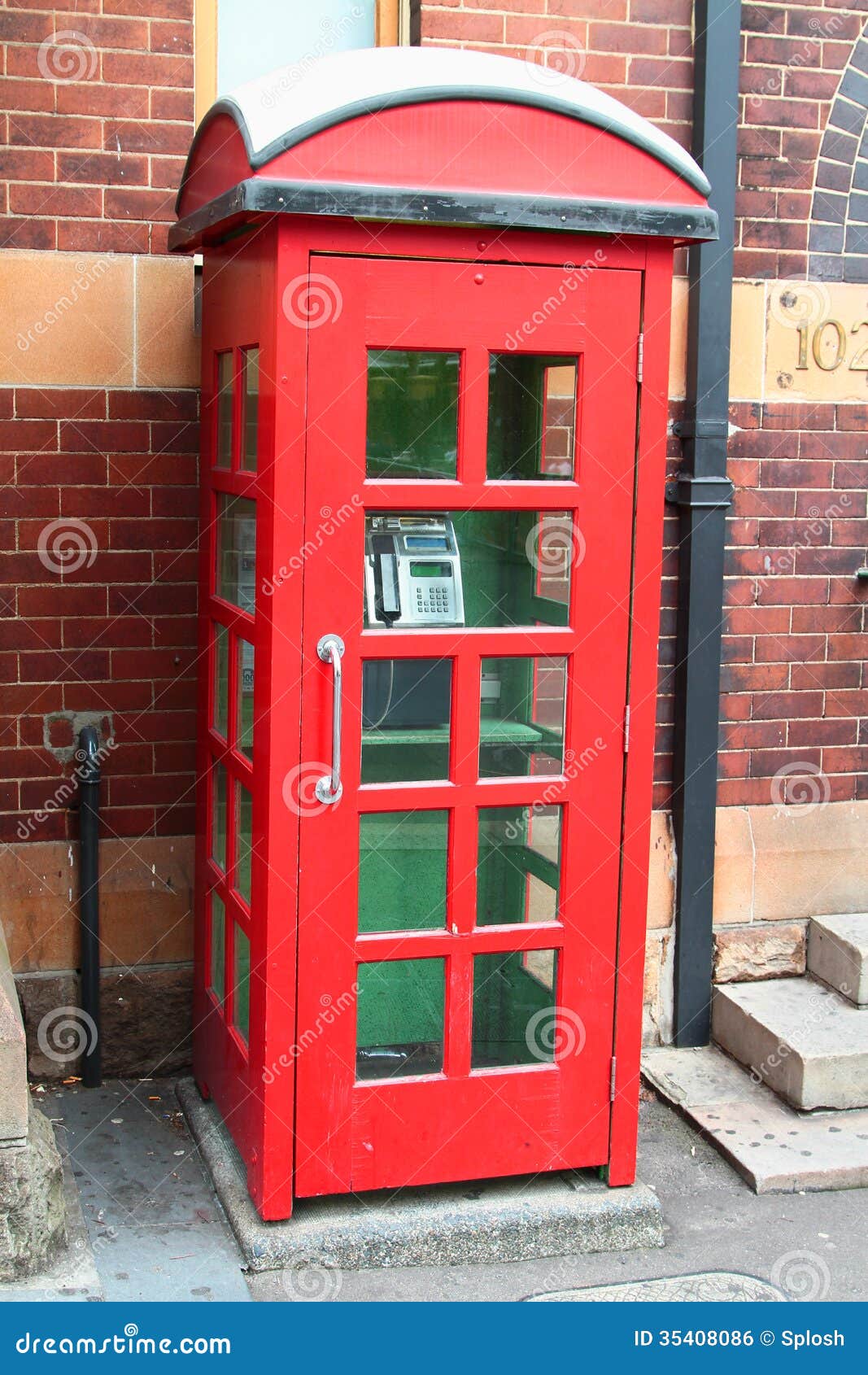 Classic red phone booth stock photo. Image of equipment - 35408086