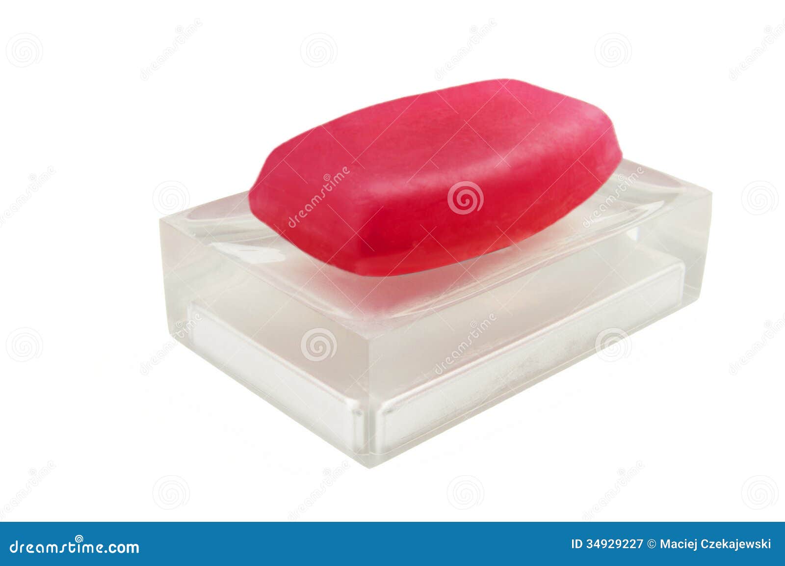 Classic Red Soap on a Semi Transparent Soap Dish Stock Image - Image of ...