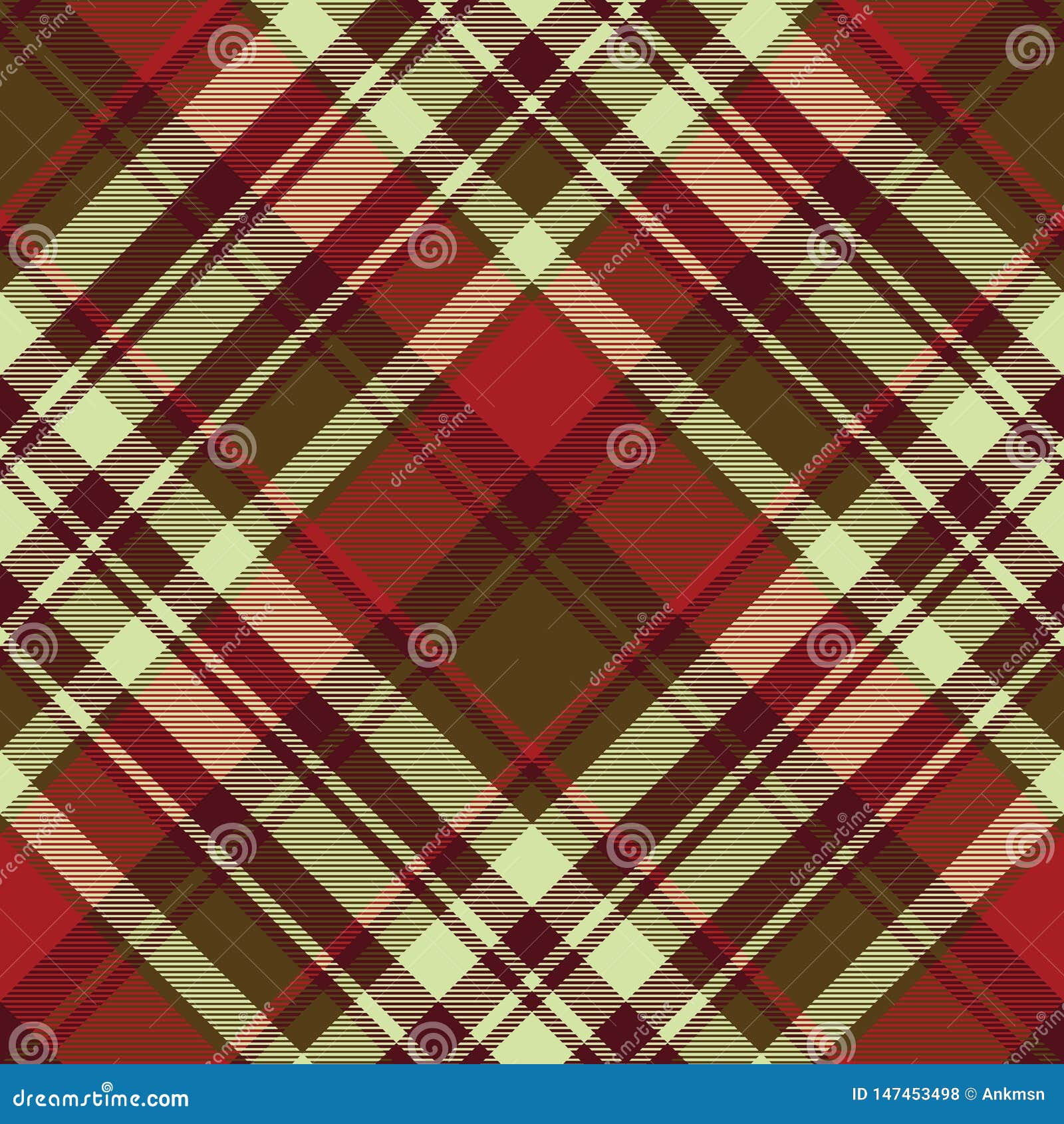 Classic Red Tartan Diagonal Seamless Fabric Texture Stock Vector ...