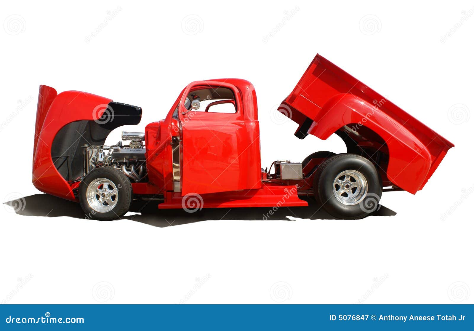 Classic Red Truck stock image. Image of classic, house - 5076847