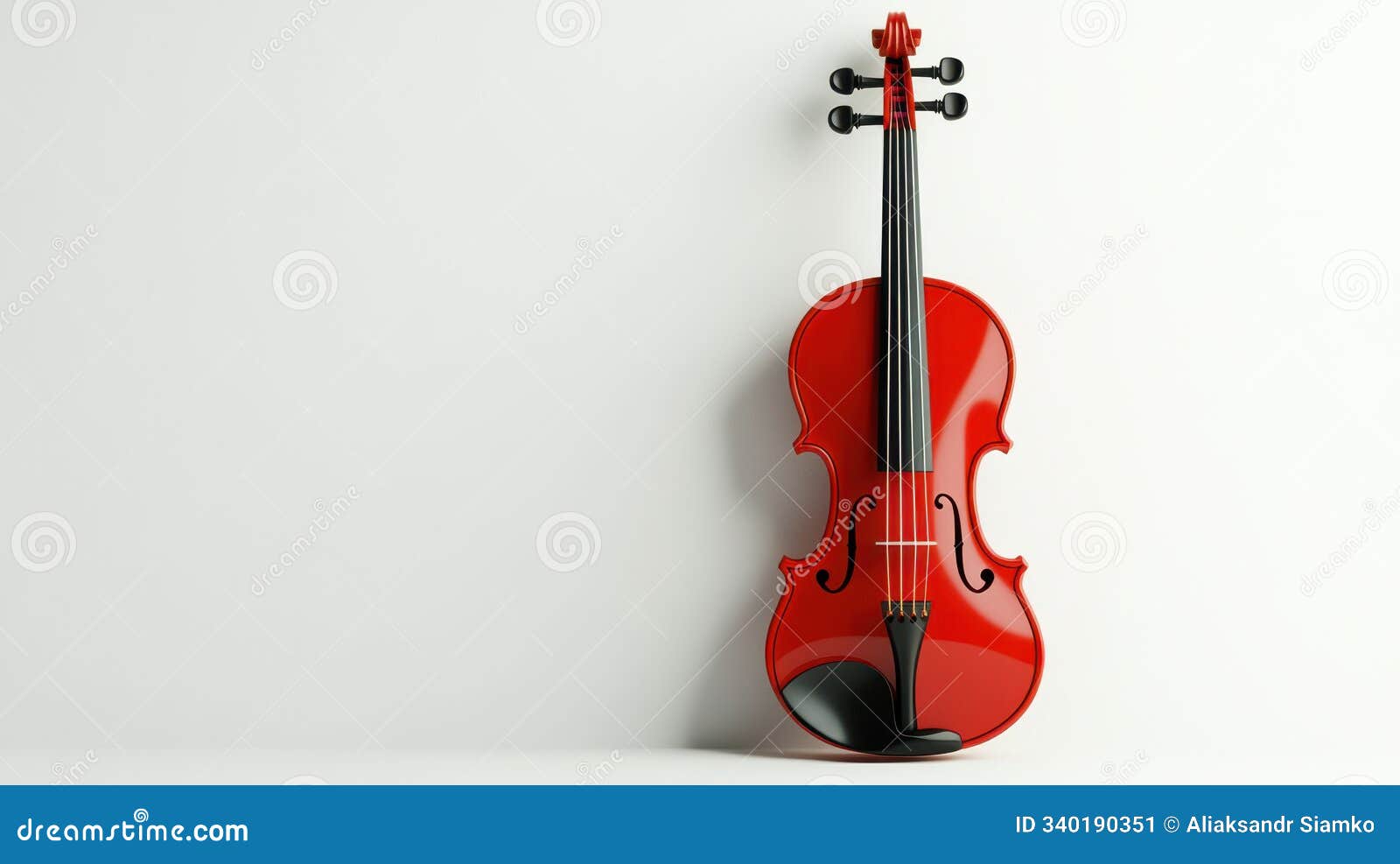 Classic Red Violin Front View on White Background for Musical Concepts ...
