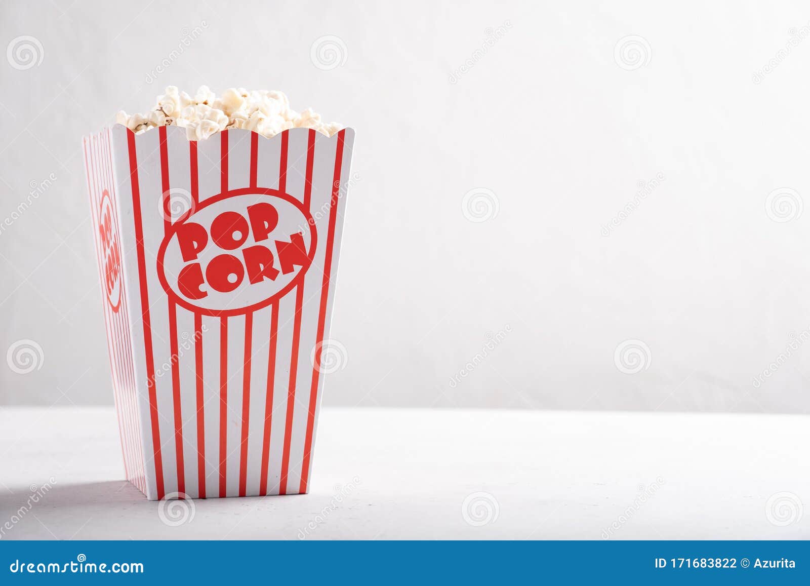 Classic Red and White Popcorn Box Stock Photo - Image of popcorn, paper ...