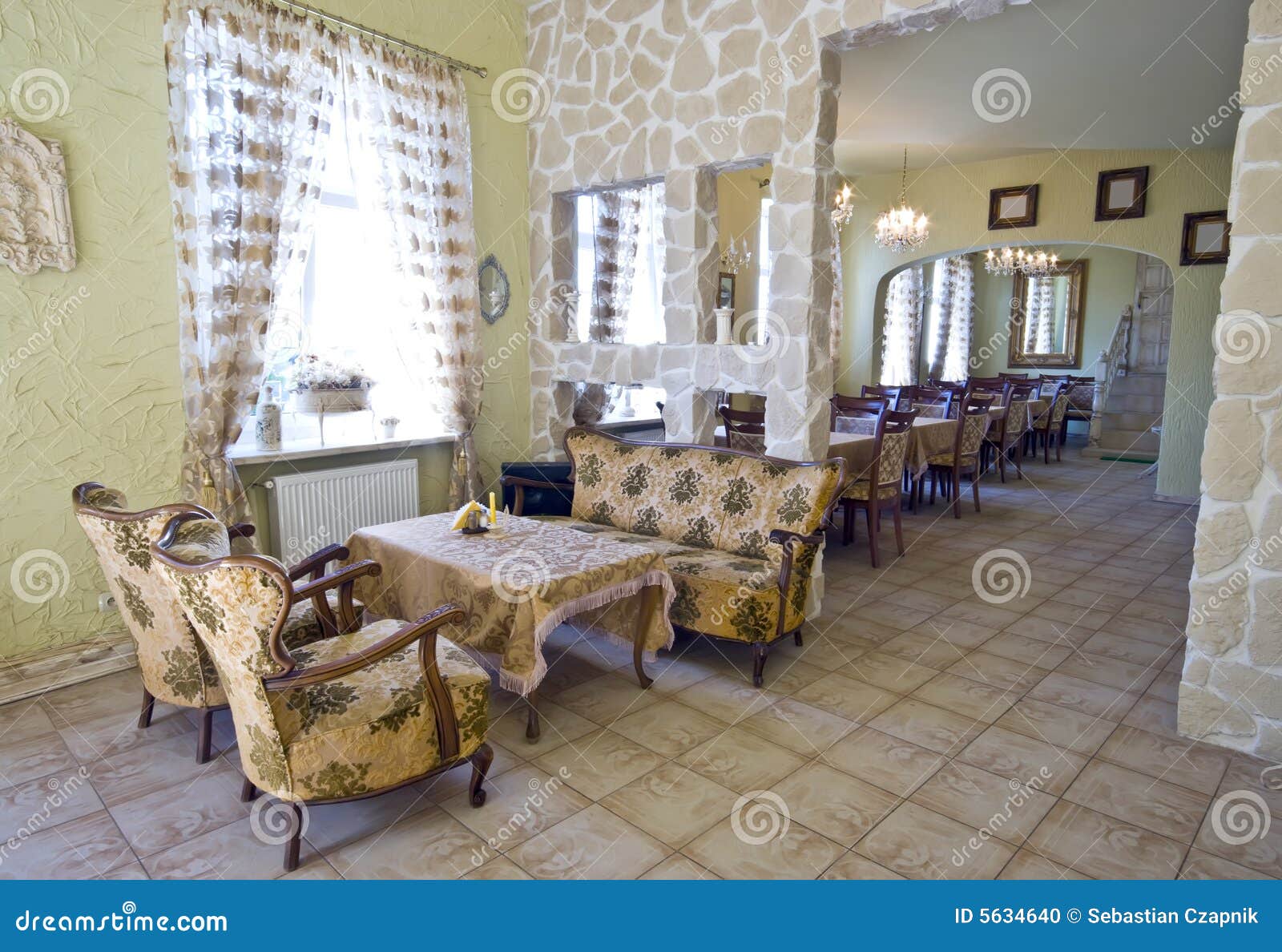 Classic Restaurant Interior Stock Photo - Image of brown, rustic: 5634640