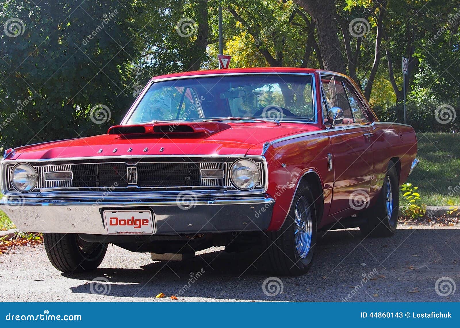 Classic Restored Red Dodge editorial stock photo. Image of grass - 44860143