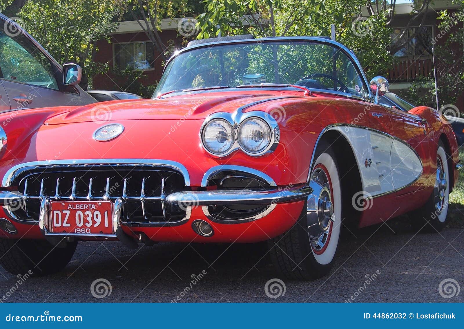 Classic Restored Red and White Corvette Convertible Editorial ...