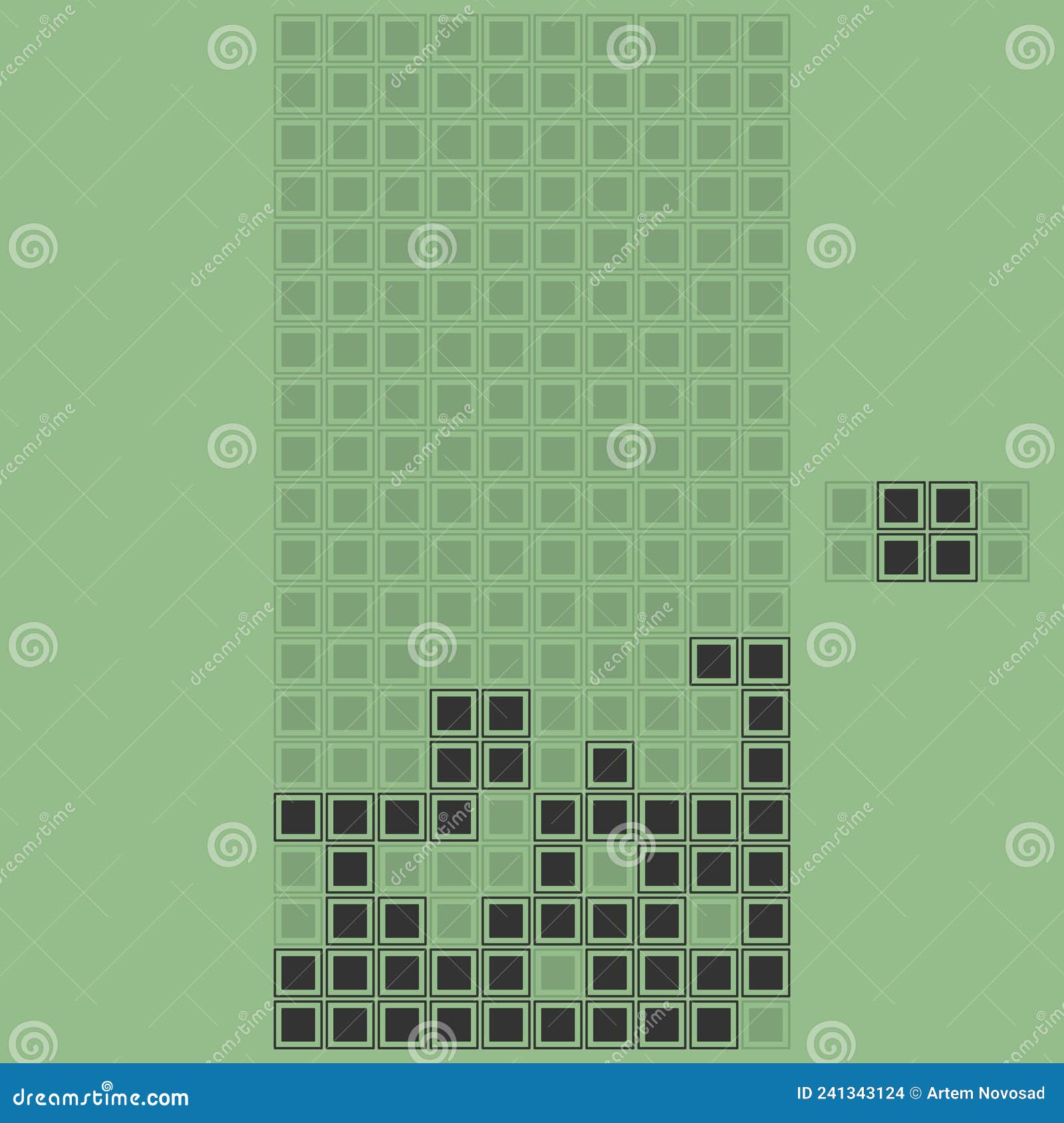 Classic Retro Game in Tetris Style. Basic Digital Screen with Next ...