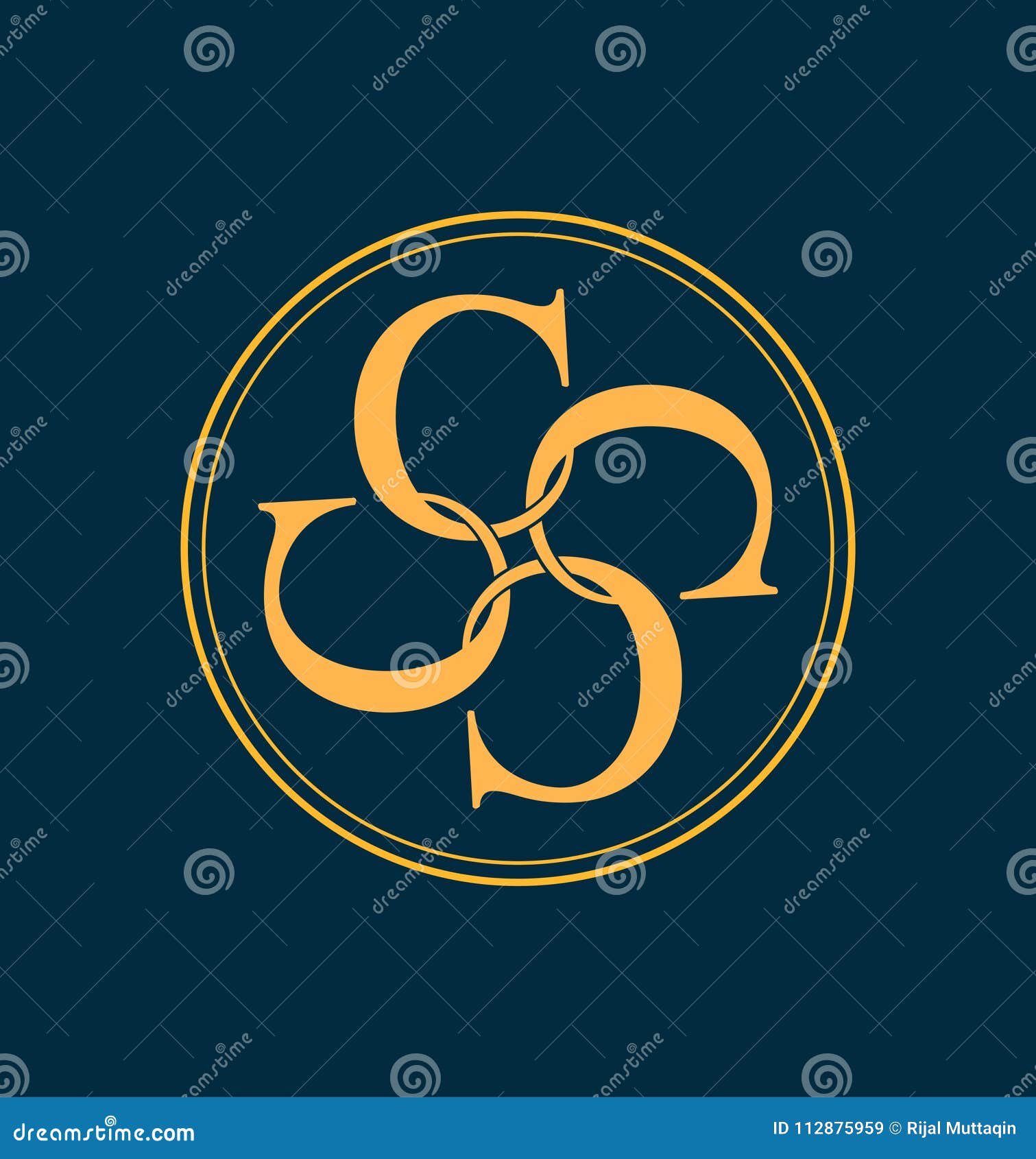 Classic and Retro Monogram Logo Stock Vector - Illustration of circle ...