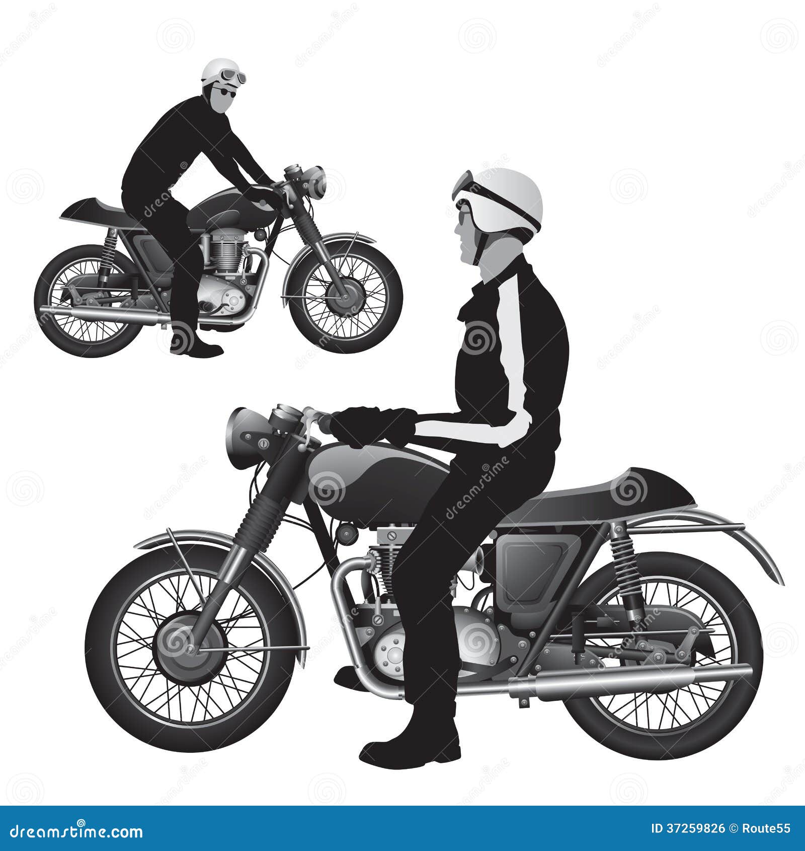 Classic retro motorcycle stock vector. Illustration of adventure - 37259826